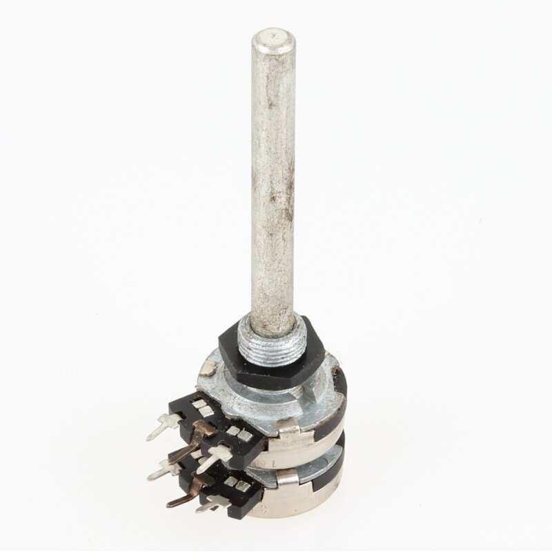 Dreh-Potentiometer stereo 0,2W 1M Ohm log mit 6/50mm Achse