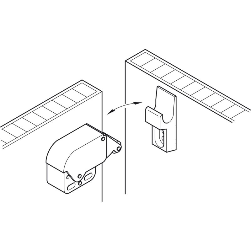 Häfele Mini Latch Schnappverschluss mit Feder vernickelt zum Schraube
