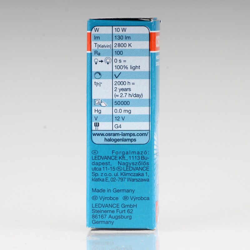Osram Halostar Starlite 10W G4 12V Halogen-Leuchtmittel 64415