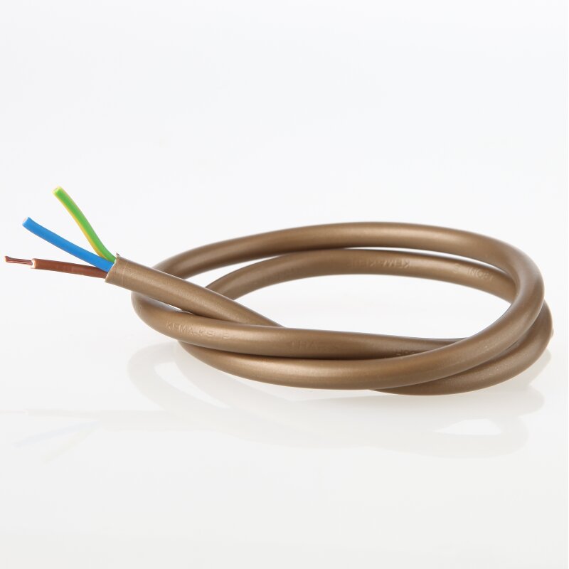 PVC-Lampen-Kabel 3-adrig 3x0,75mm² braun – Flexibles Elektrokabel