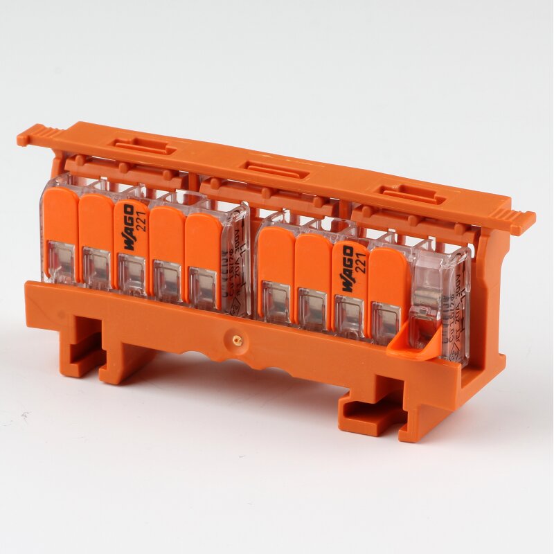 Wago 221-500 Befestigungsadapter mit 2x Wago 221-415 Klemme