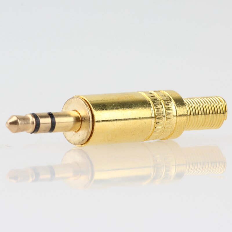 Klinkenstecker 3.5mm Stereo Metall vergoldet mit Knickschutz kaufen