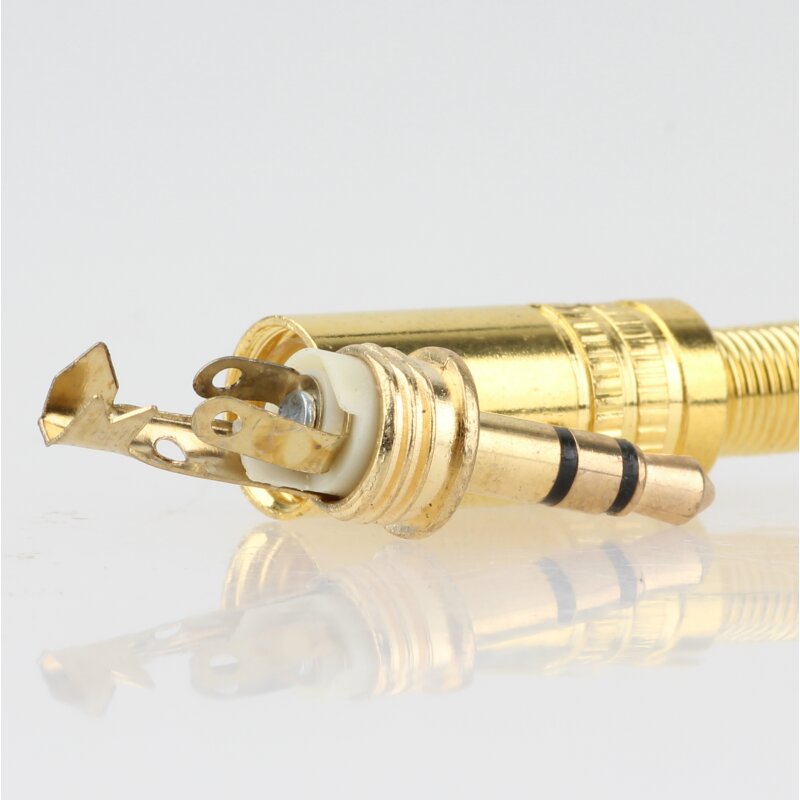 Klinkenstecker 3.5mm Stereo Metall vergoldet mit Knickschutz kaufen